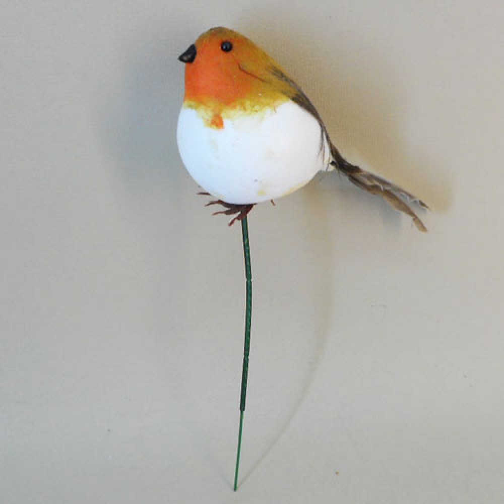 Artificial Birds | Jolly Robin on Wire Stem