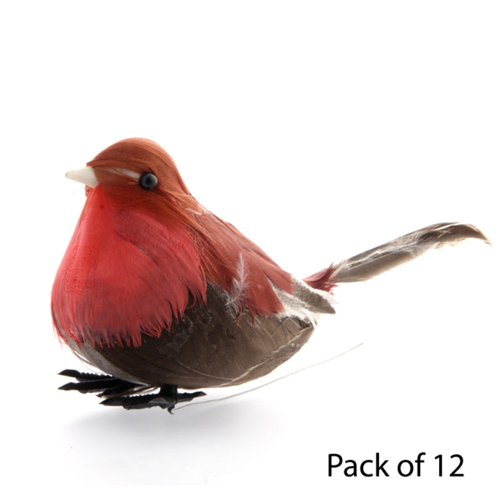 Artificial Birds | Small Robin on Wire 12 Pack