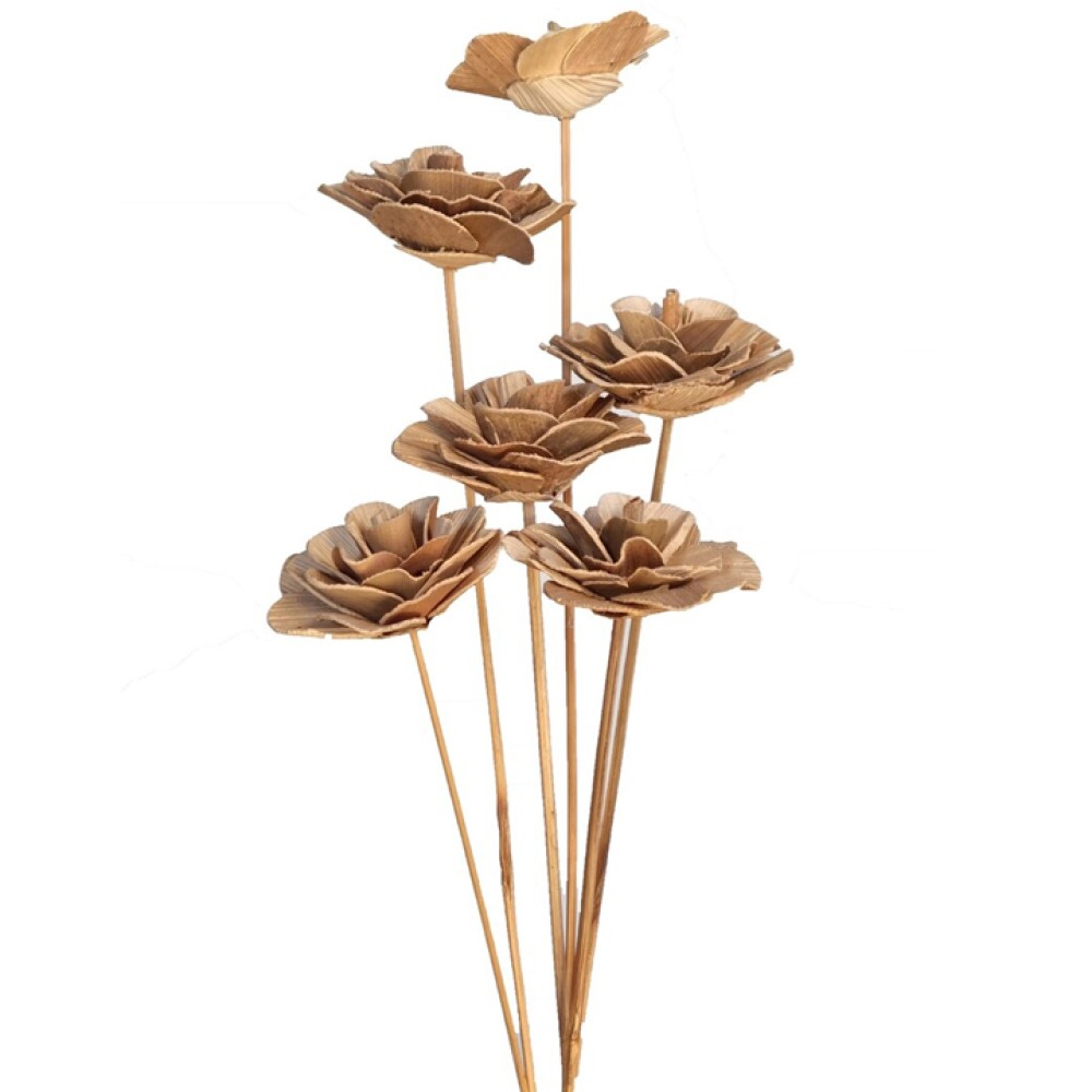 Coco Rose Exotic Wooden Flower Bunch Natural Brown | Dried and ...