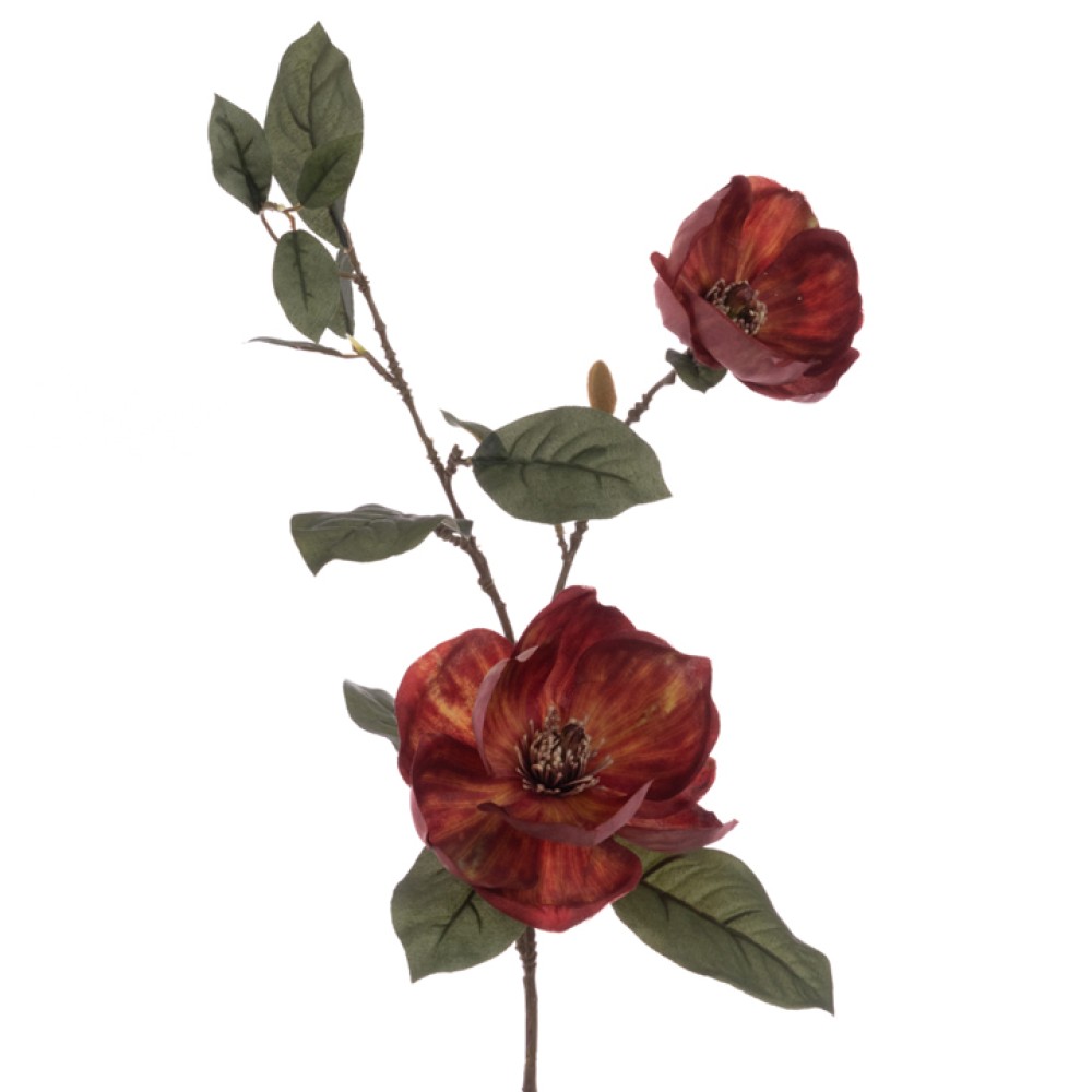 Eco Artificial Magnolias Rust Brown 84cm | Artificial Flowers