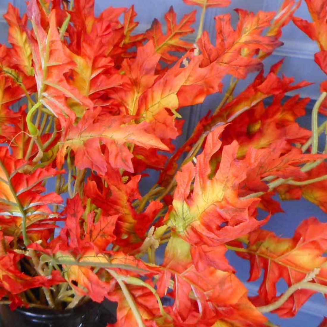 Artificial Oak Leaves Branches Red | Artificial Leaves