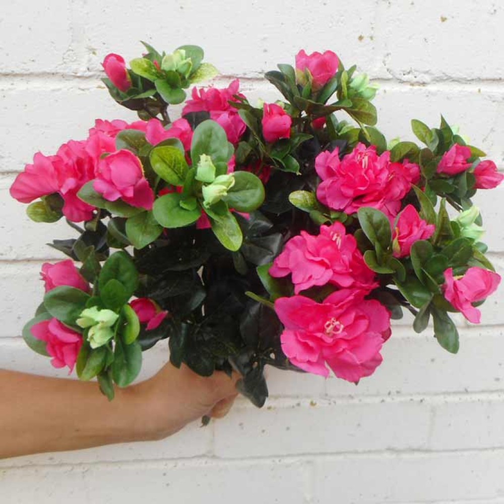 Artificial Azalea Plants Hot Pink 36cm | Artificial Flowers