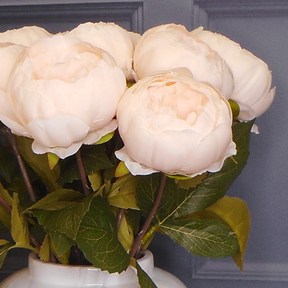 Artificial Peony Flowers Peach 42cm | Artificial Flowers