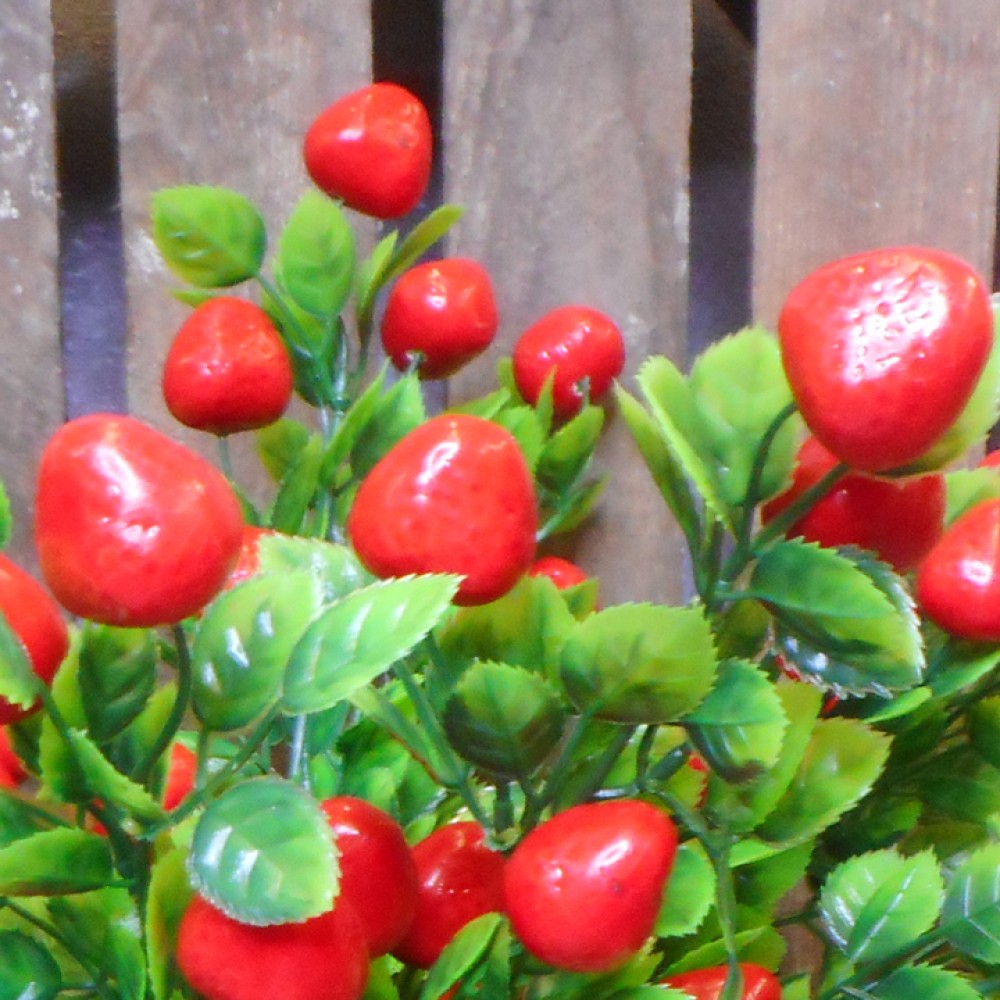 Mini Artificial Strawberry Stems 42cm | Artificial Fruit