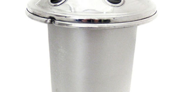 Silver Zinc Grave Pot with Silver Domed Lid - GP004