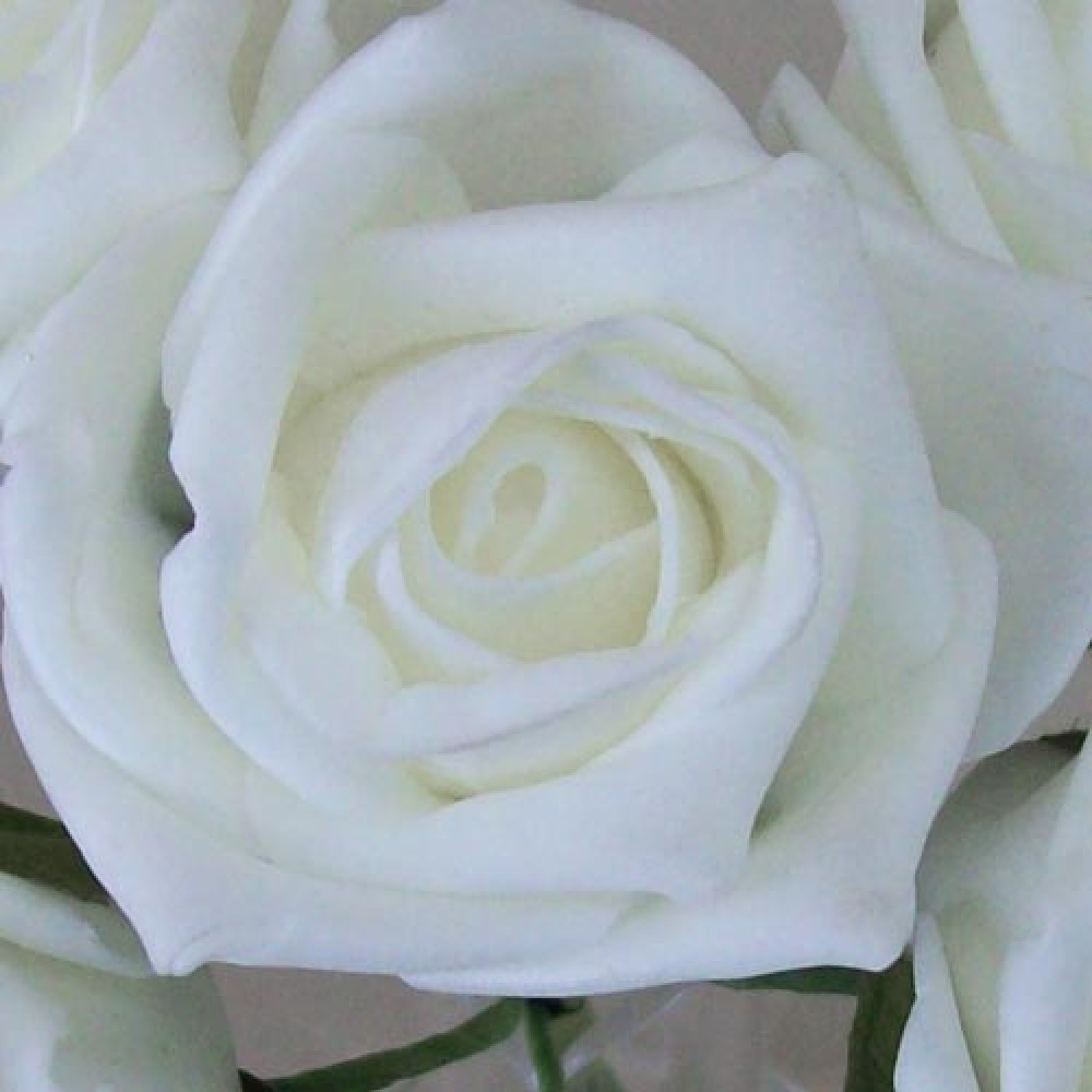 Colourfast Cottage Foam Roses Bundle Off White 6 Pack 24cm | Foam Flowers
