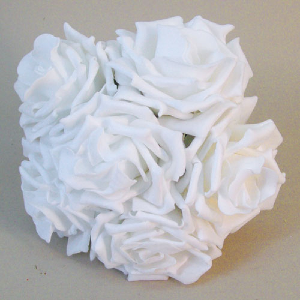 Colourfast Foam Roses Large White 6 Pack 22cm | Foam Flowers