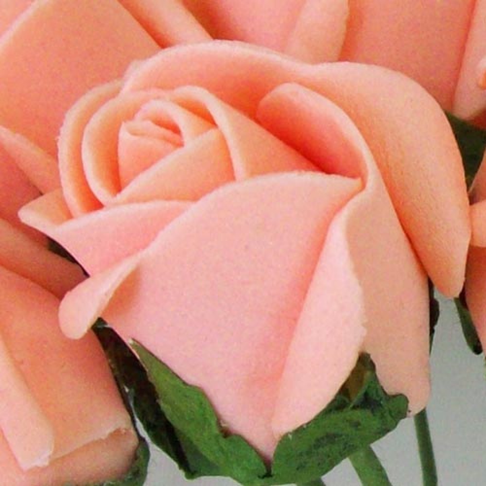 Foam Rose Buds Apricot 8 pack 20cm | Foam Flowers