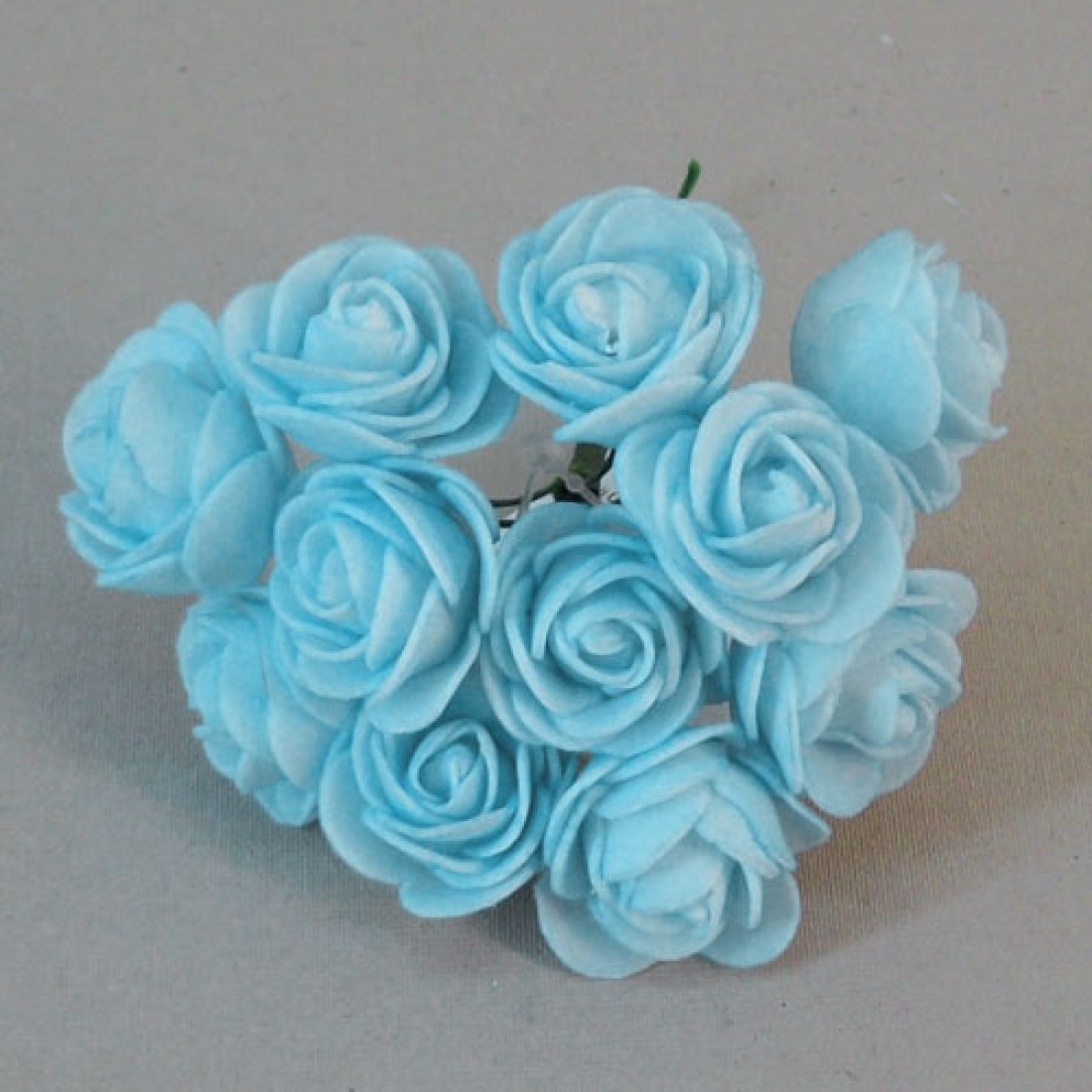 Mini Princess Foam Roses Bunch Baby Blue 12 pack 10cm | Foam Flowers