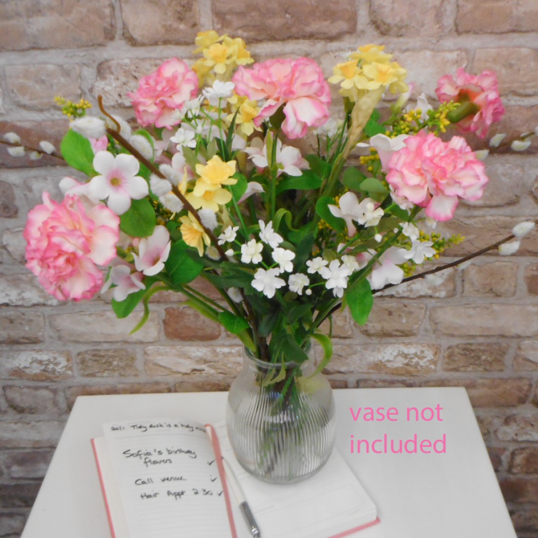 Artificial Silk Carnation Pink Cream 60cm| Artificial Flowers