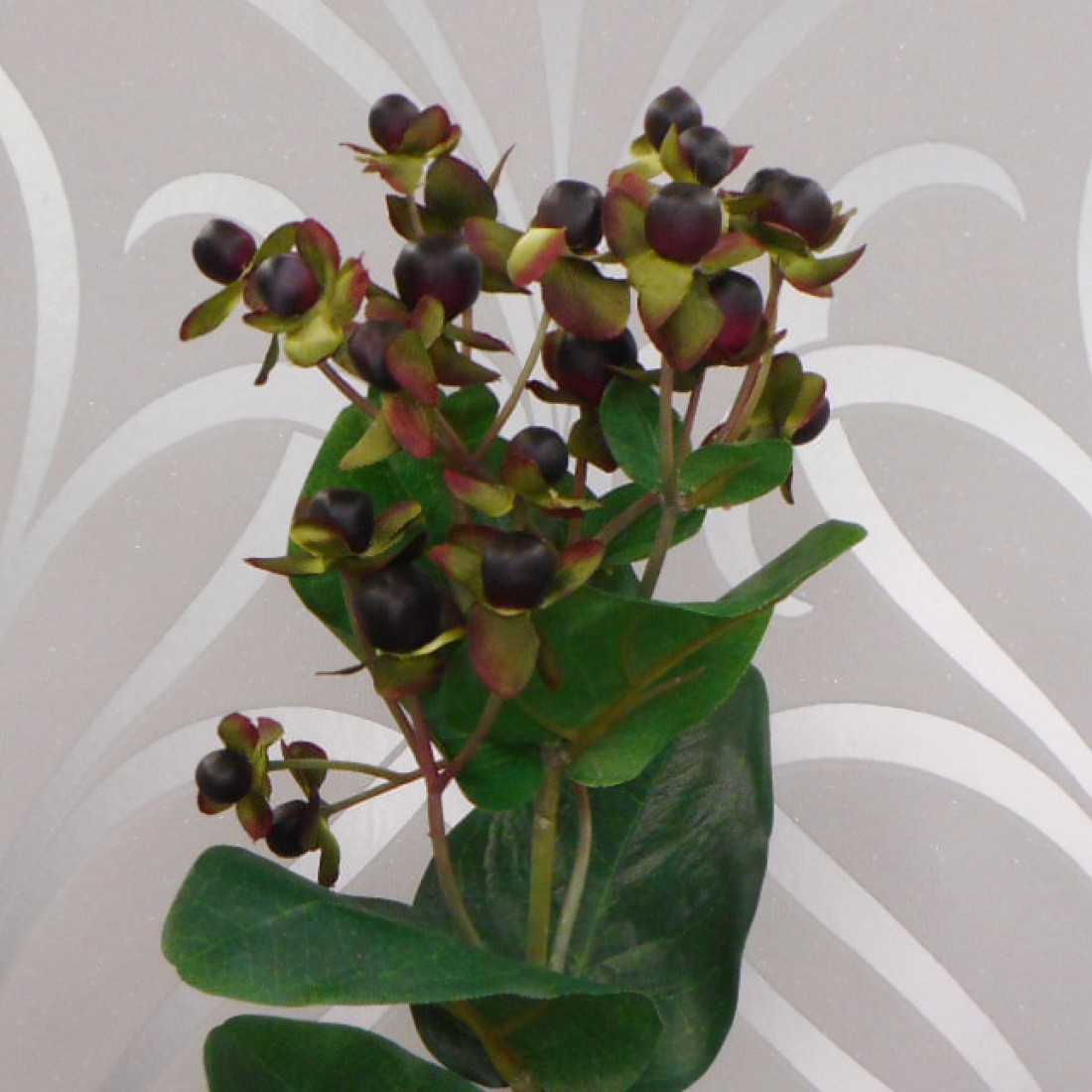 LUXE Artificial Hypericum Berries Burgundy 72cm | Artificial Flowers