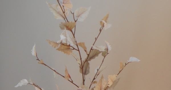 Artificial Birch Leaves Branch Cream Brown 92cm | Artificial Greenery