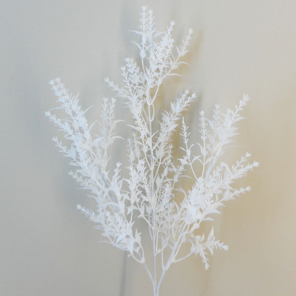 Artificial Leaves | Small Leaf Artificial Ruscus Branch White