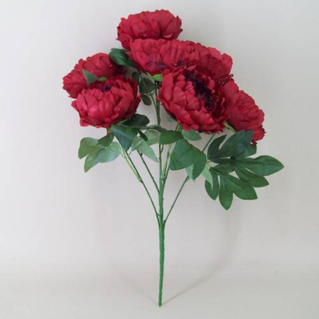 Bunch of Artificial Peony Flowers Red 57cm | Artificial Flowers