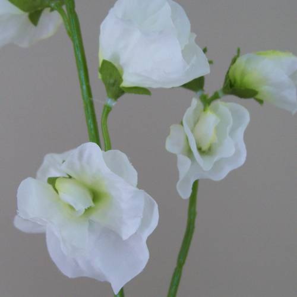 Artificial Sweet Peas Stem White 49cm | Artificial Flowers
