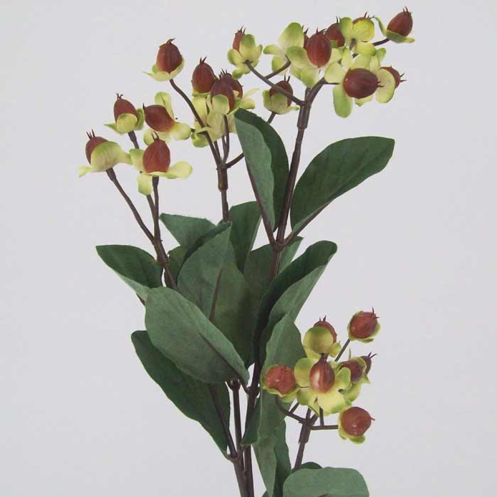 Artificial Hypericum Berries Brown 60cm | Artificial Flowers