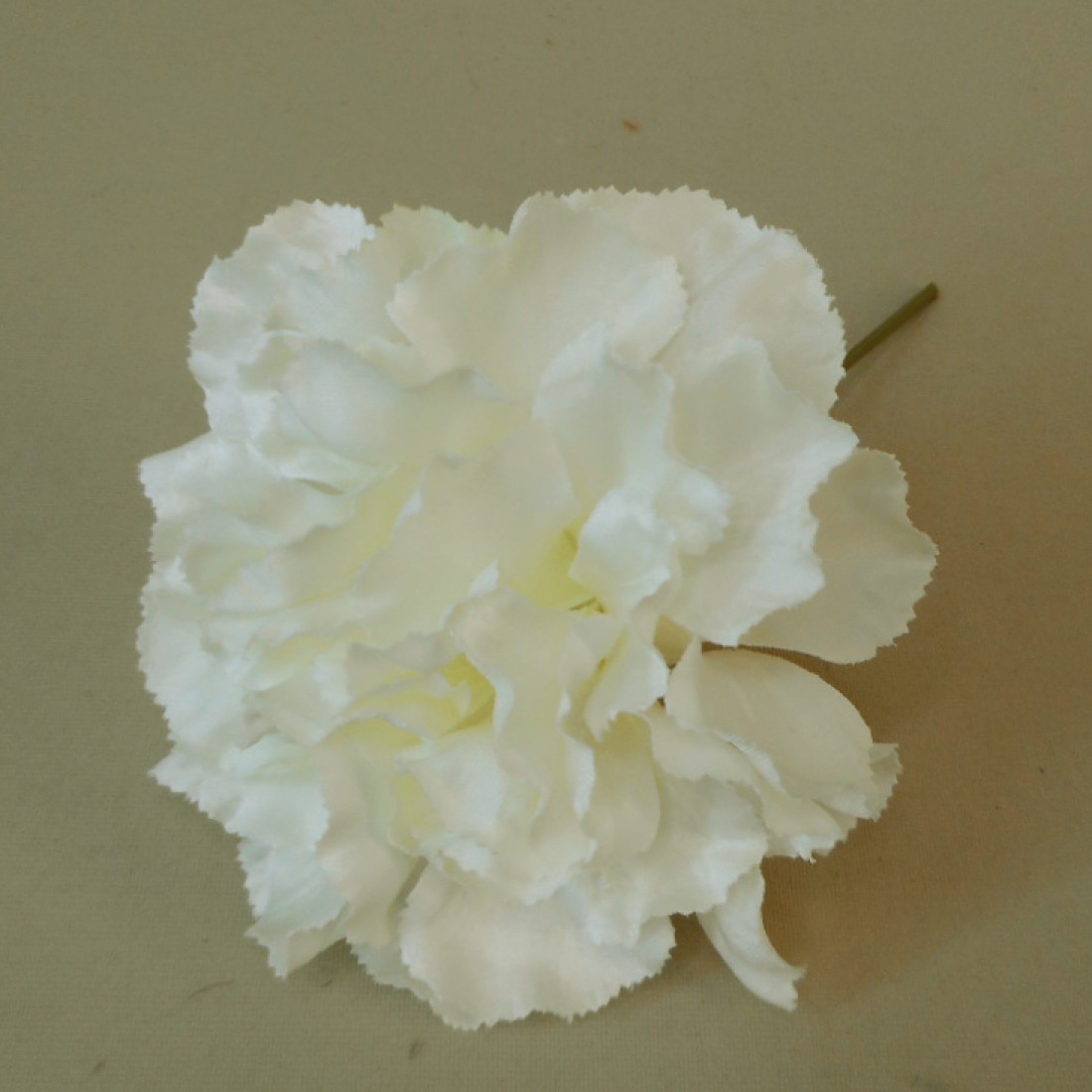 Silk Carnation on Short Wire Stem Ivory 16cm | Artificial Flowers