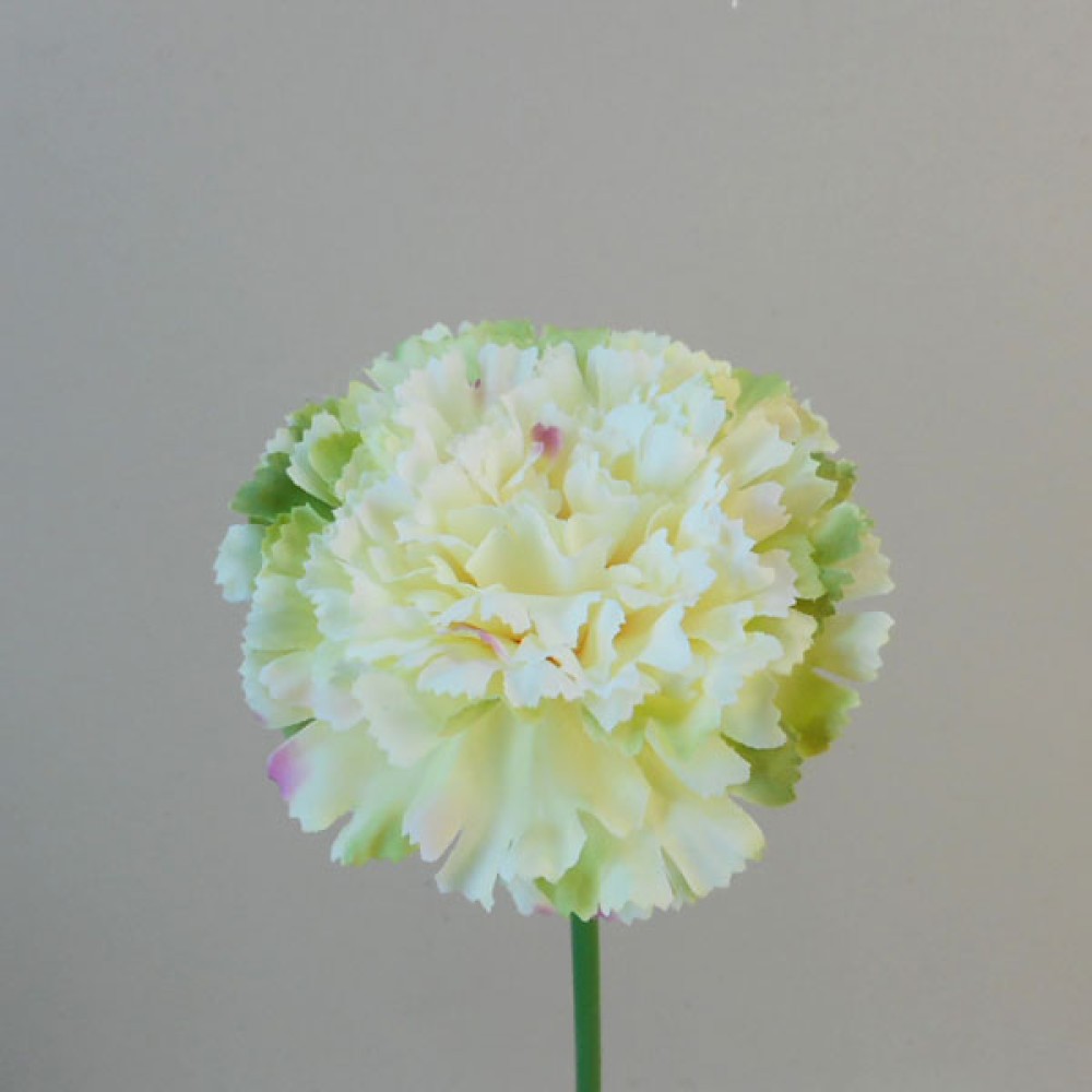 Silk Carnation Cream and Green 38cm| Artificial Flowers