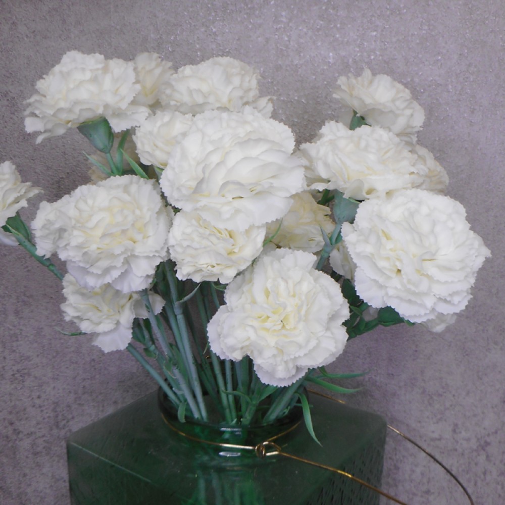 Artificial Spray Carnations Cream 60cm| Artificial Flowers