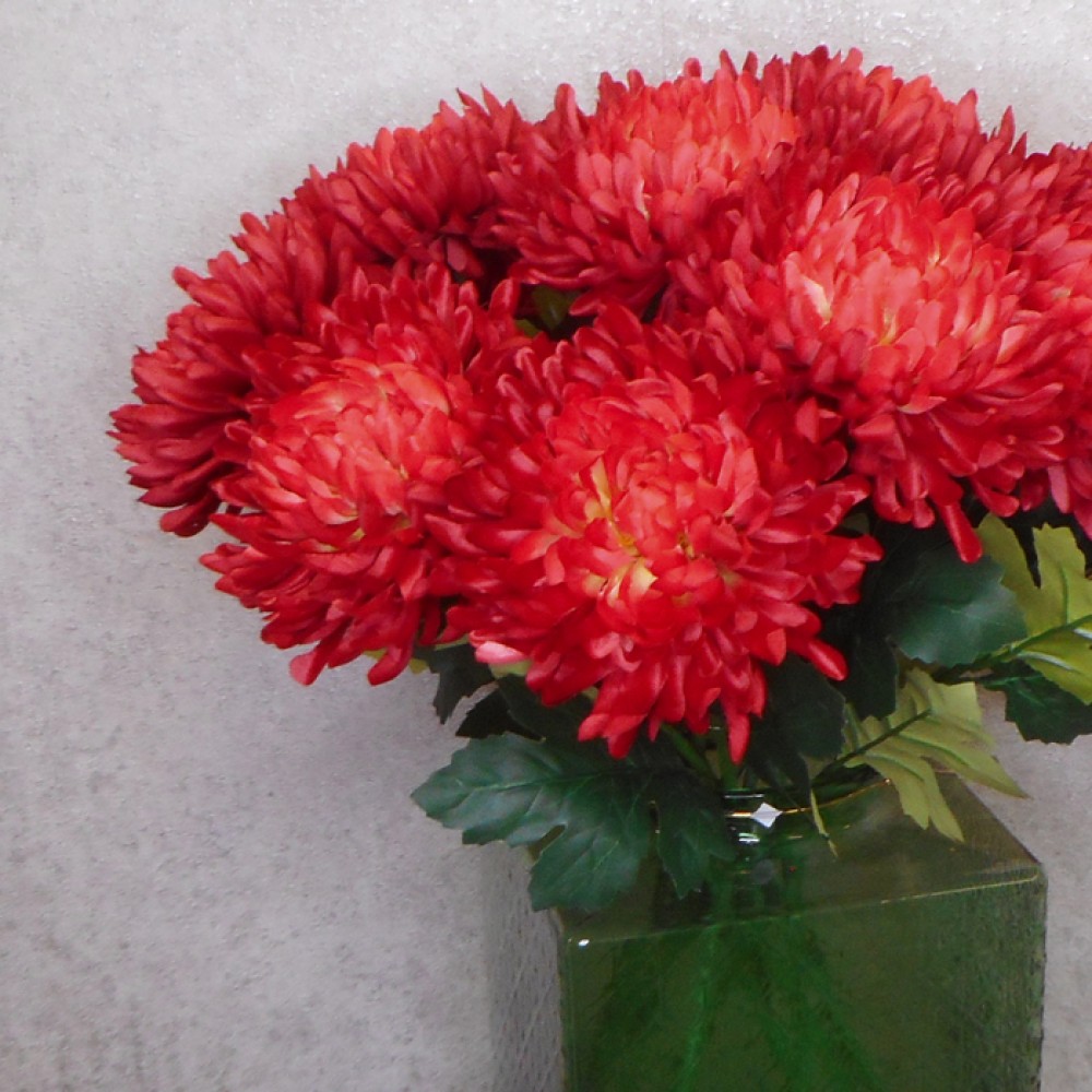Artificial Bloom Chrysanthemum Red 66cm | Artificial Flowers
