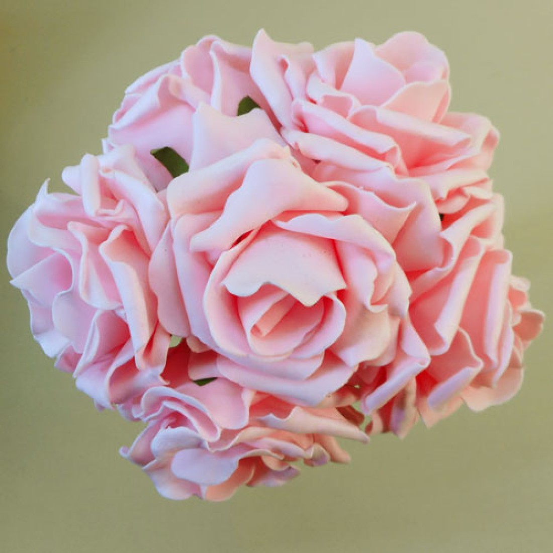 Colourfast Foam Roses Large Baby Pink 6 Pack 22cm | Foam Flowers