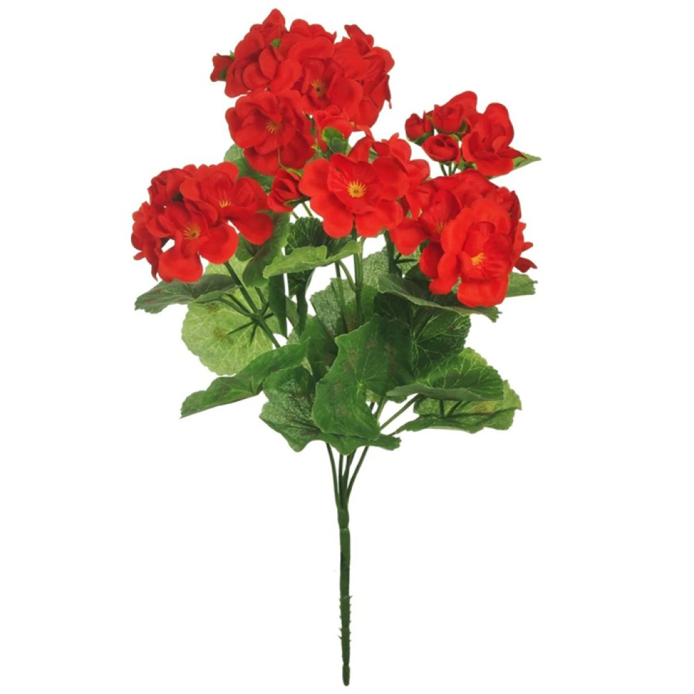 Artificial Geranium Plant Red 34cm | Artificial Flowers