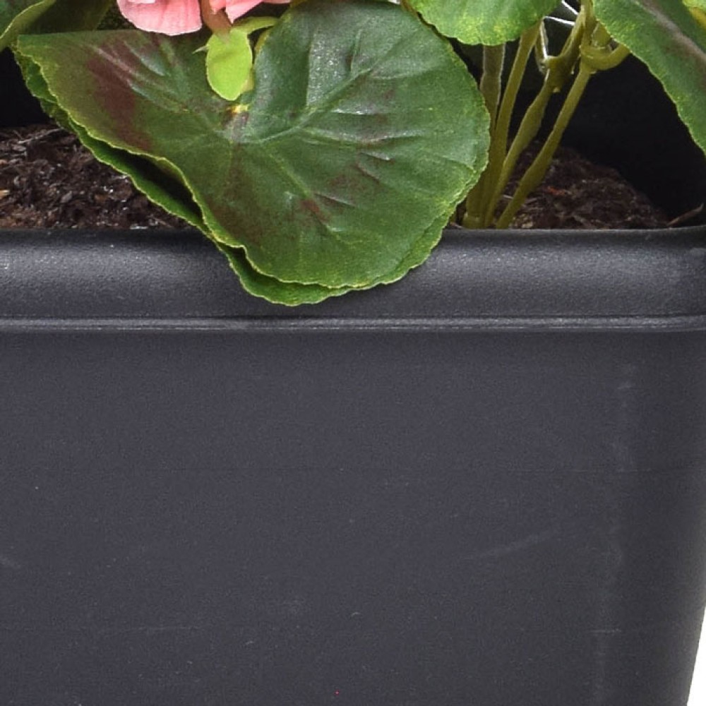 Pink Geraniums in Black Trough | Artificial Plants