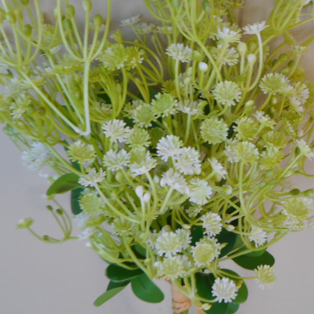 Artificial Gypsophila Bunch White Green 35cm | Artificial Flowers