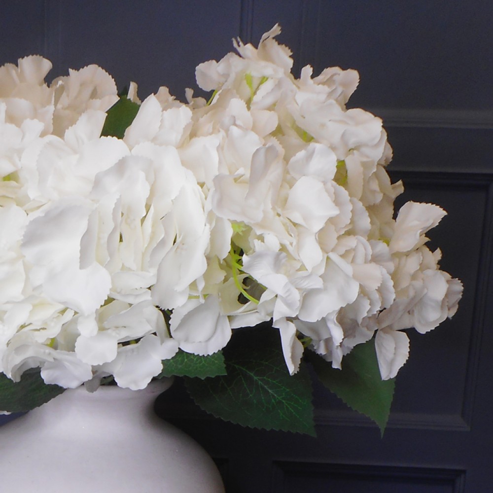 Artificial Hydrangeas Bush White 50cm | Silk Flowers