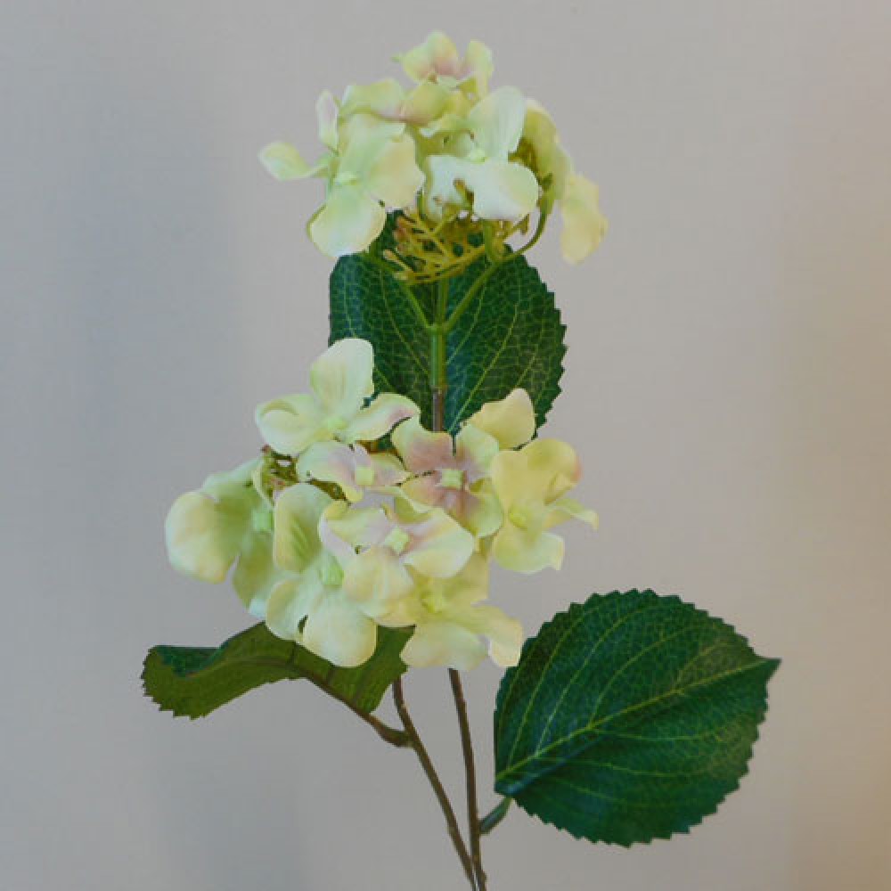 Mini Artificial Hydrangea Flowers Vintage Green 46.5cm | Artificial Flowers