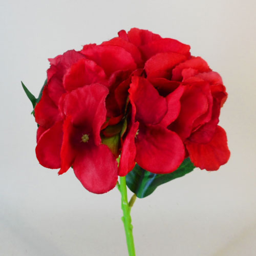 Artificial Hydrangeas Red Short Stem 35cm | Artificial Flowers