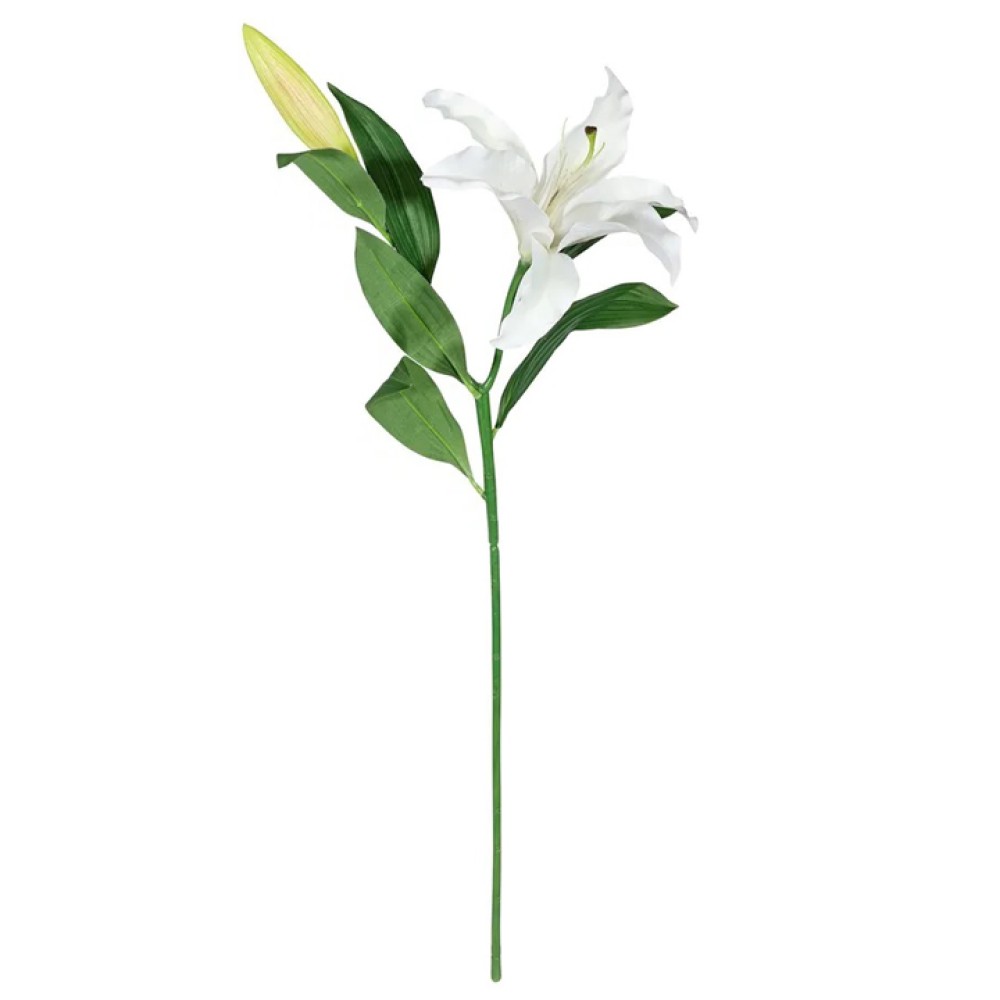 Real Touch Artificial Lily White 73cm | Artificial Flowers