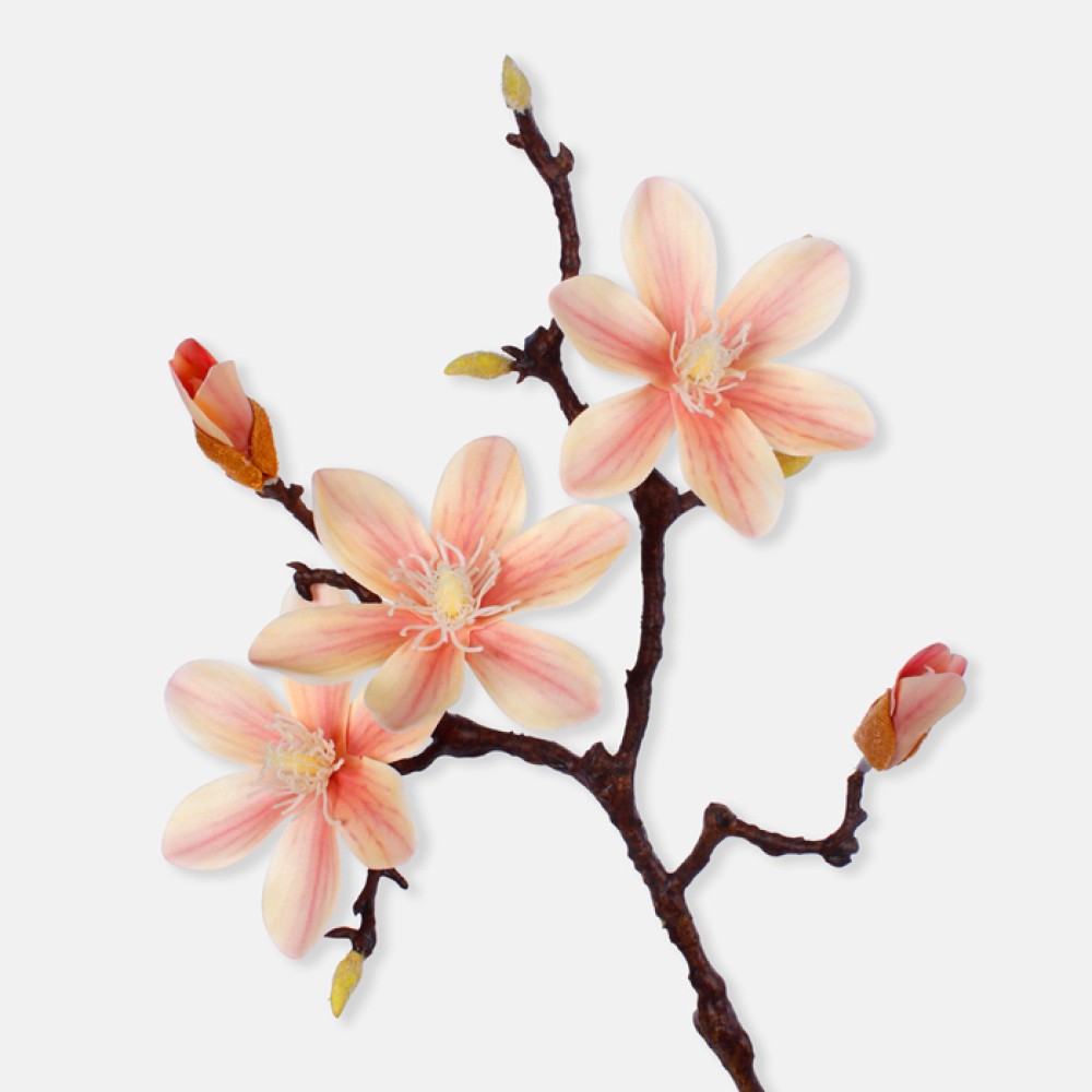 Artificial Magnolias Branch Pink Peach 61cm | Artificial Flowers