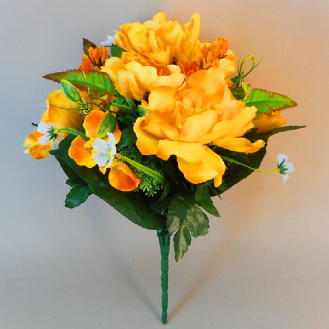 Fleur Artificial Flowers Bouquet Peony and Blossom Yellow 35cm | Silk ...