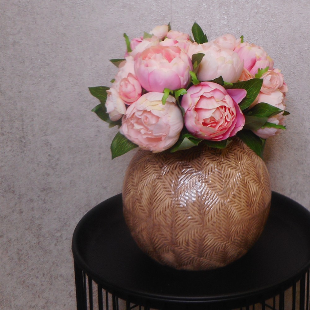 Artificial Peony Flowers Hand Tied Posy Pink 30cm | Artificial Flowers