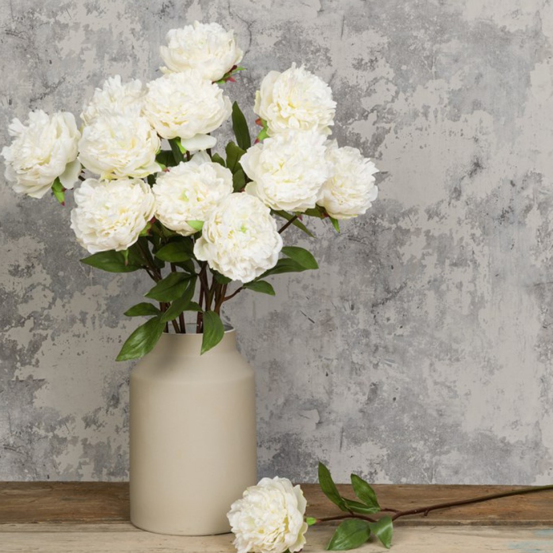 Real Touch Peony Cream 70cm | Artificial Flowers