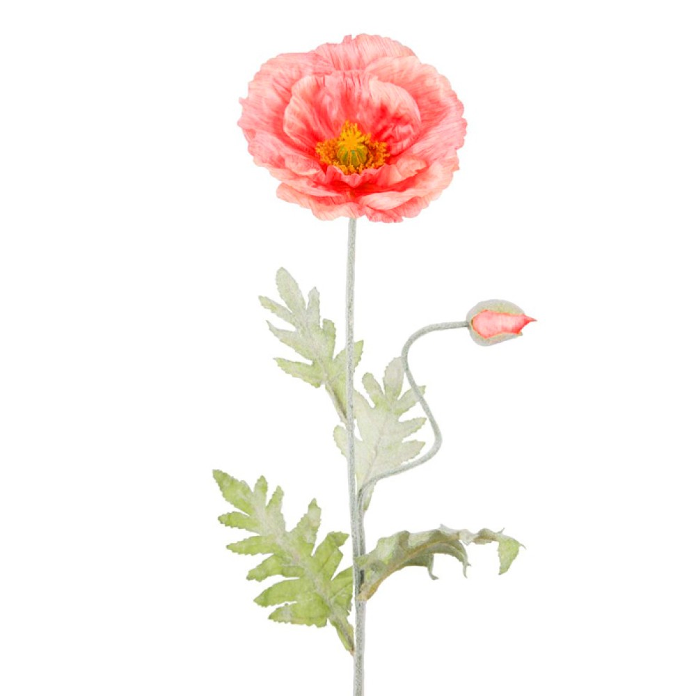 Artificial Icelandic Poppy Coral Pink 70cm | Artificial Flowers