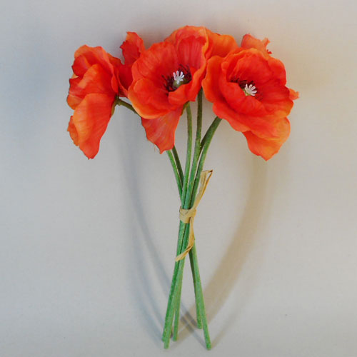 Oriental Silk Poppy Scarlet 70cm | Artificial Flowers