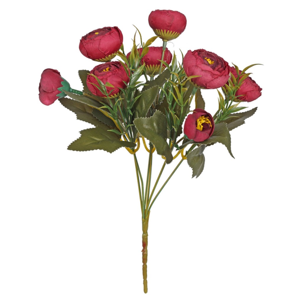 Ranunculus Plant Burgundy 26cm | Artificial Flowers