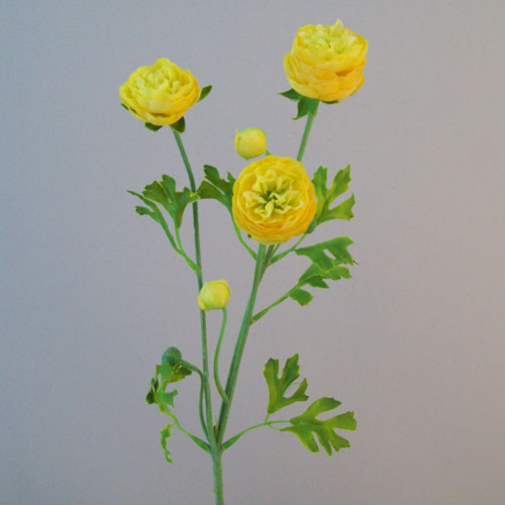 Silk Ranunculus Flowers Yellow 65cm | Artificial Flowers