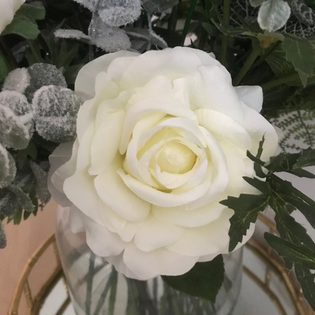 Anastasia Artificial Rose Ivory 64cm | Artificial Flowers