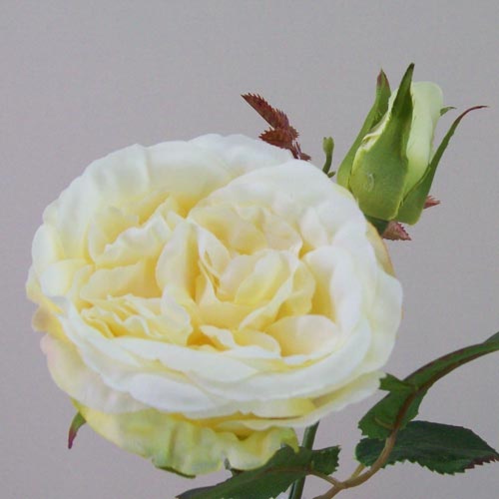 Artificial Cabbage Roses Lemon Drop 37cm | Artificial Flowers