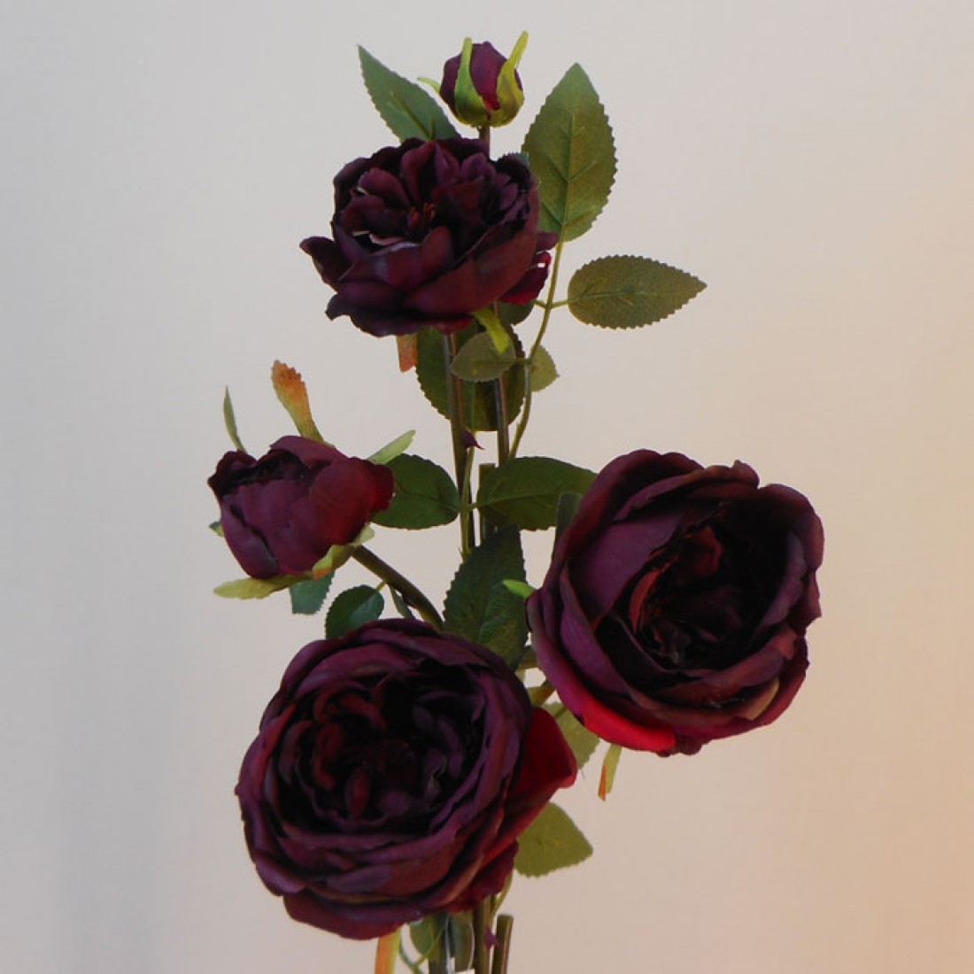 Artificial Cabbage Roses Spray Burgundy 89cm | Artificial Flowers