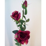 Artificial Rose Spray Burgundy Long Stem 85cm | Artificial Flowers