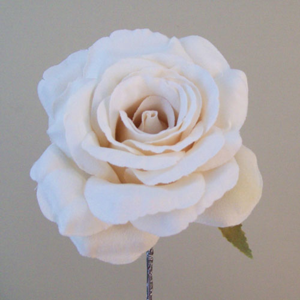 Artificial Roses Stem Rich Cream no leaves 44cm | Artificial Flowers