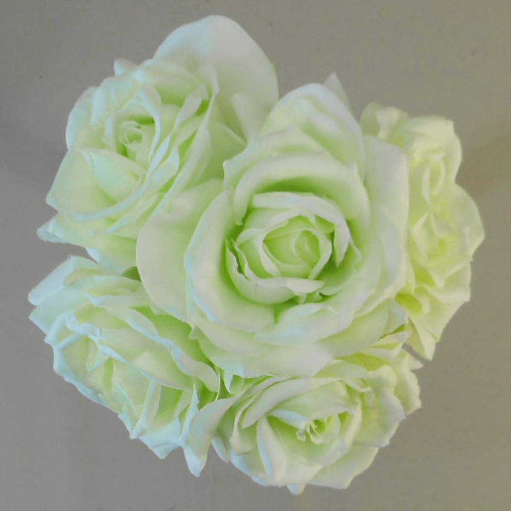 Artificial Roses Bunch Pale Green 27cm | Artificial Flowers