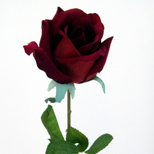 Luxury Velvet Artificial Rose Red 50cm | Artificial Flowers