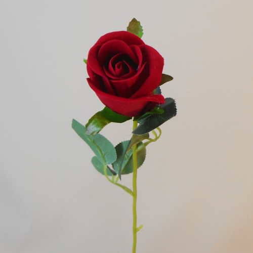 Luxury Velvet Artificial Rose Red 50cm | Artificial Flowers