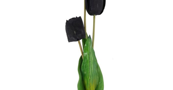 Tall Black Triple Tulip Stem 108cm | Artificial Flowers