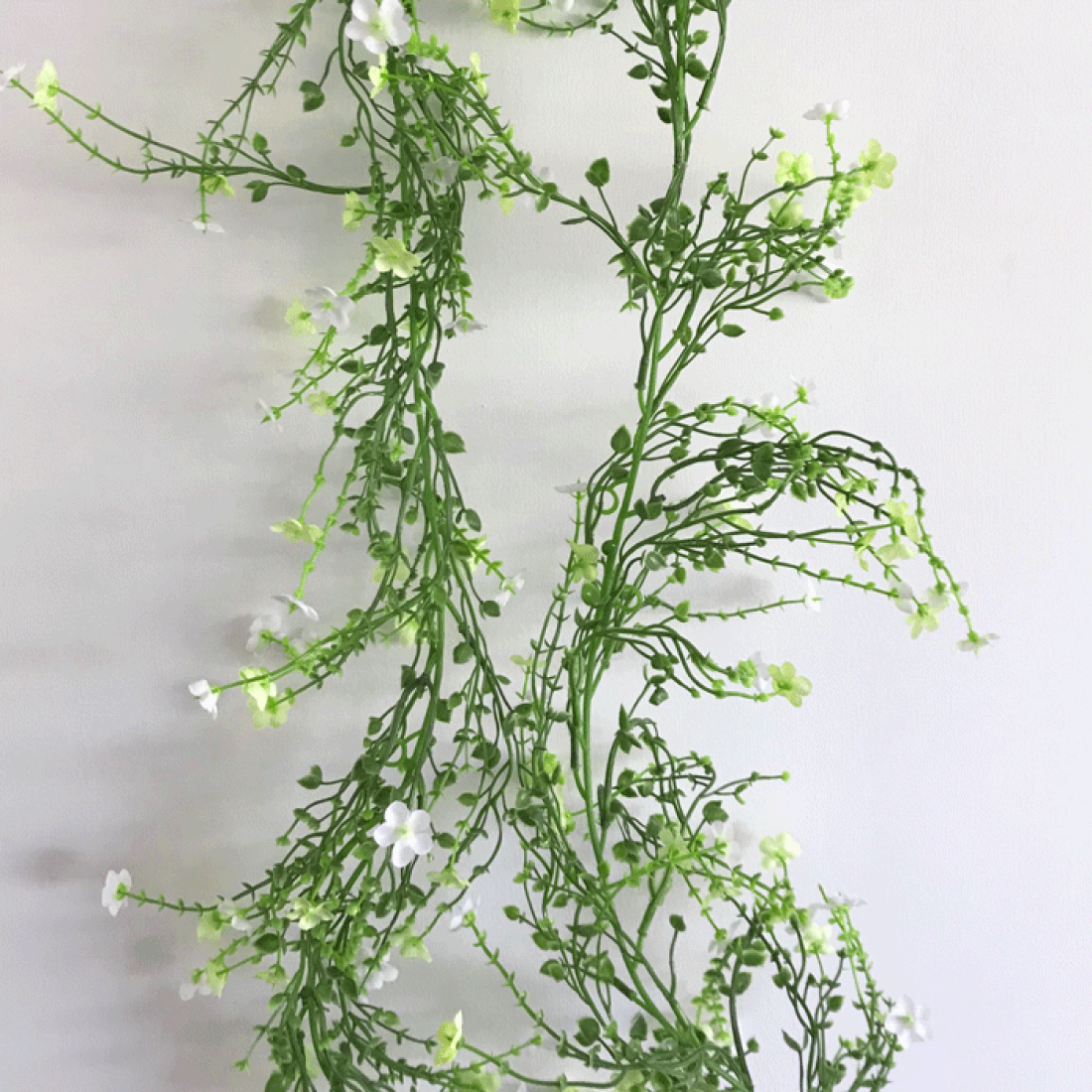 Artificial Wild Flowers Garland White Green | Artificial Flowers